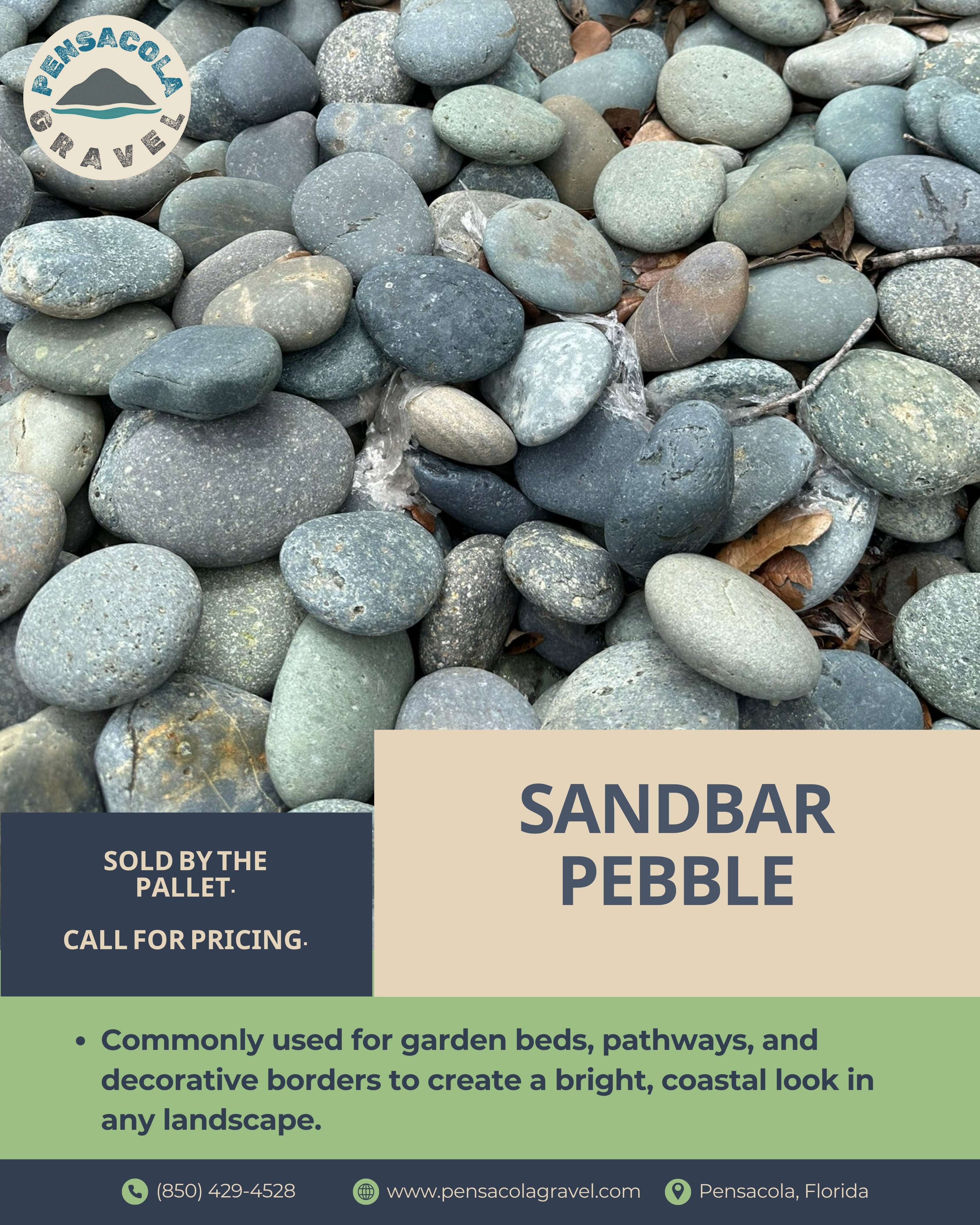 Sandbar Pebble {Per Pallet} – Pensacola Gravel Supply